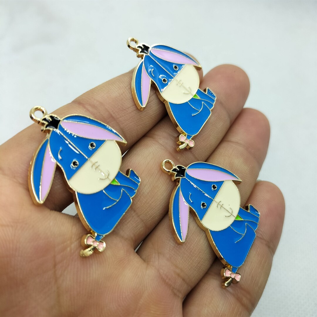 26*30mm Animal Enamel Charm Gold Cartoon Donkey Charms Pendant for ...