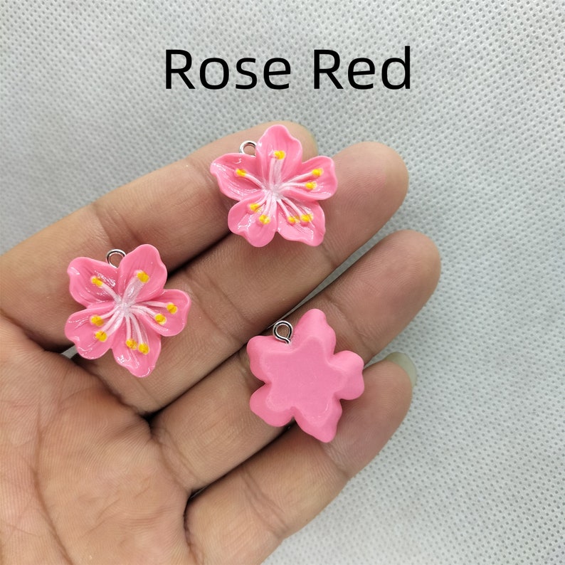 23*25mm Resin Flower Charm Cartoon Floral Charms Pendant for DIY ...