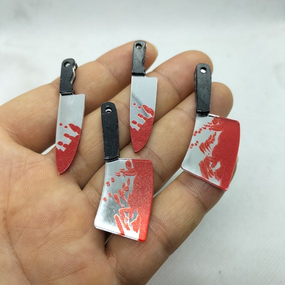 2 Style Halloween Bloody Knife Tools Charms Acrylic Pendant - Etsy