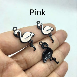 17*30mm Enamel Animal Flamingo Charm Cartoon Bird Charms Pendant for ...