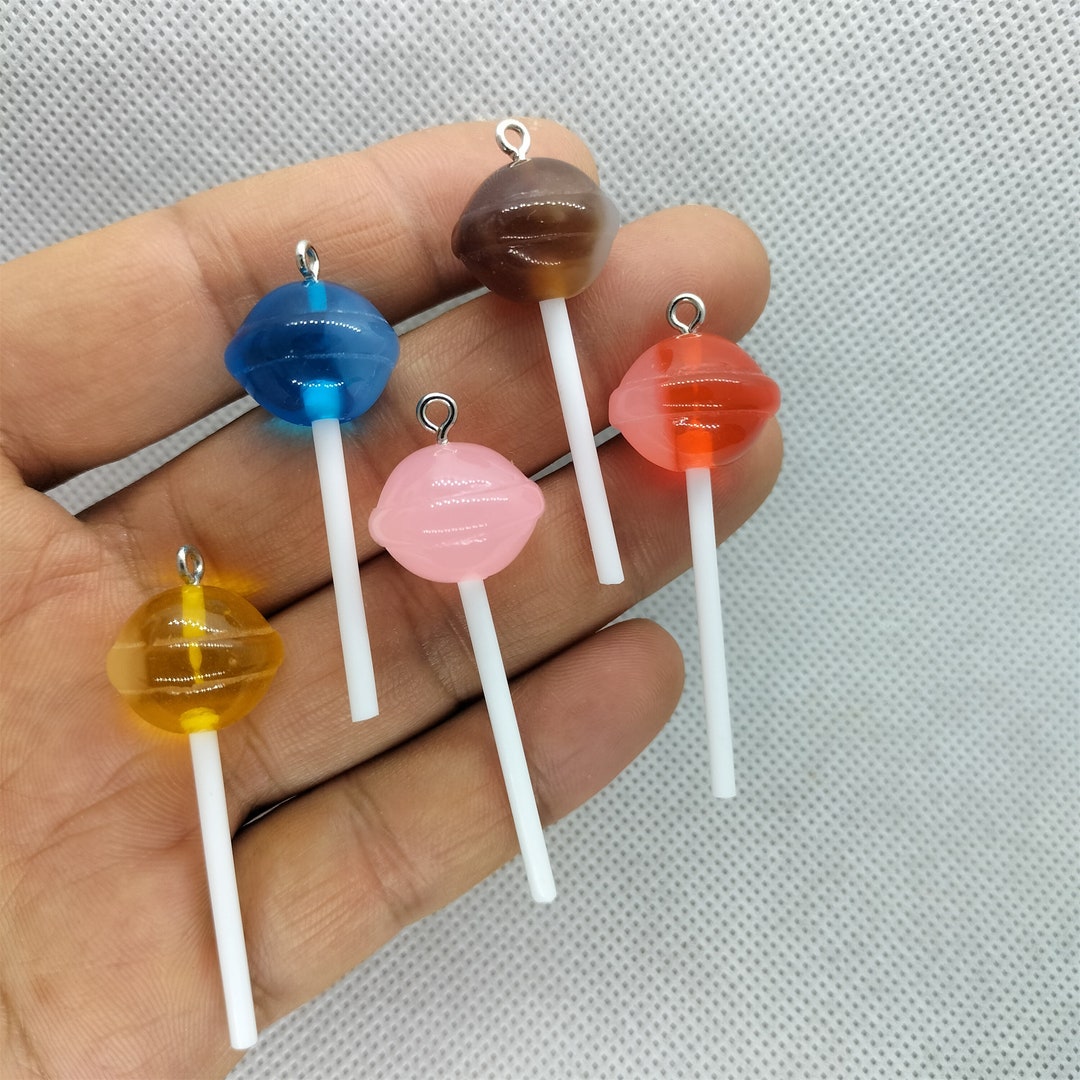 13*44mm Simulation Candy Resin Lollipop Charm Planet Charms Pendant for ...