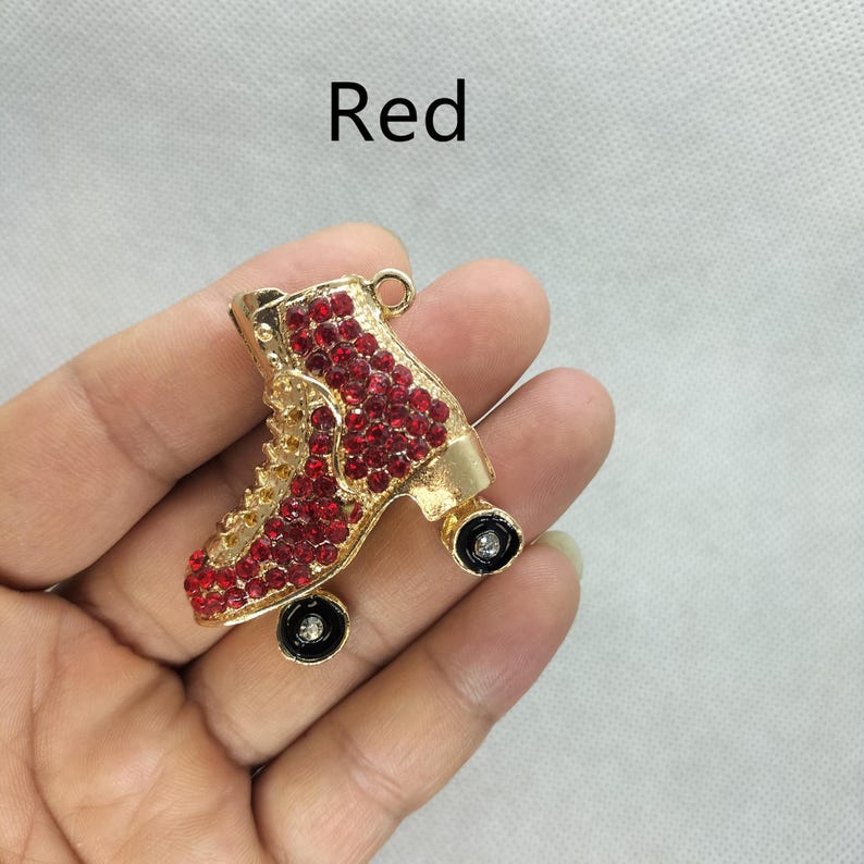 41*41mm Cartoon Crystal Roller Skates Shoe Charm Shoe Key Ring Charms ...