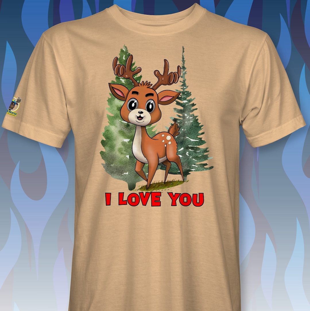 Cute Deer With American Sign Language (ASL) I Love You Antlers T-shirt ...