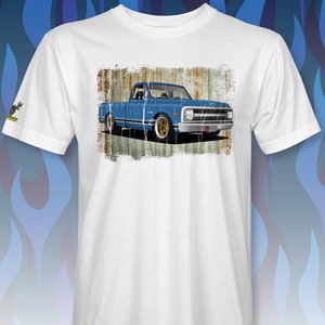 Distressed C10 on Rusty Metal Background T-shirt You Choose Truck Color ...