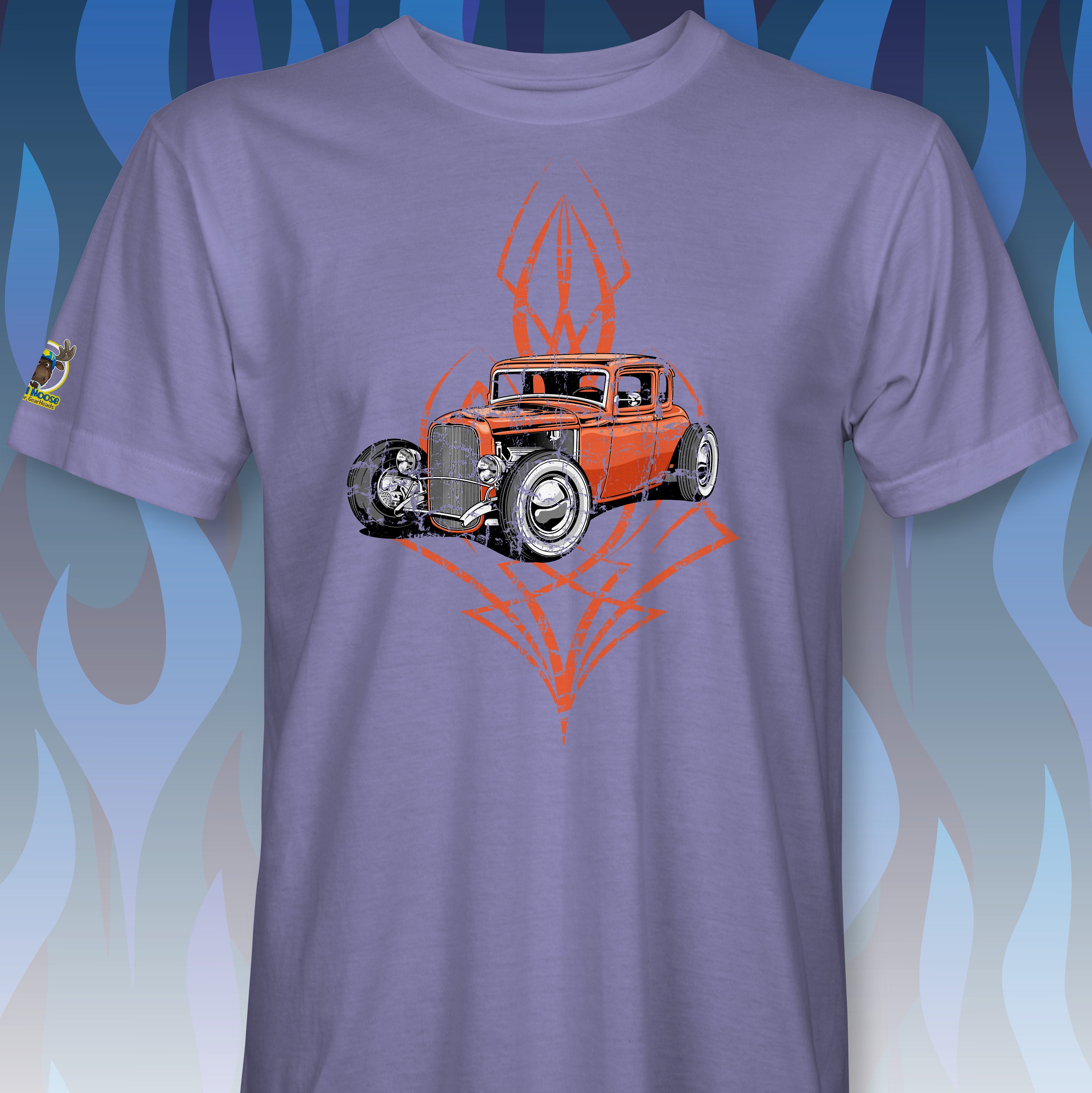 Distressed Classic Hot Rod With Pinstripe Background T-shirt RM0077 - Etsy