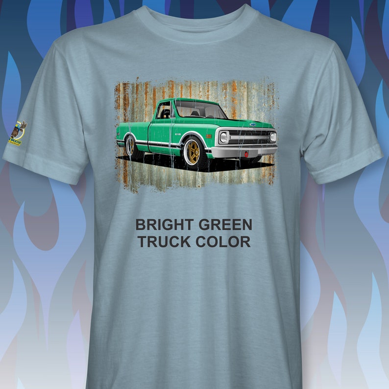 Distressed C10 on Rusty Metal Background T-shirt You Choose Truck Color ...