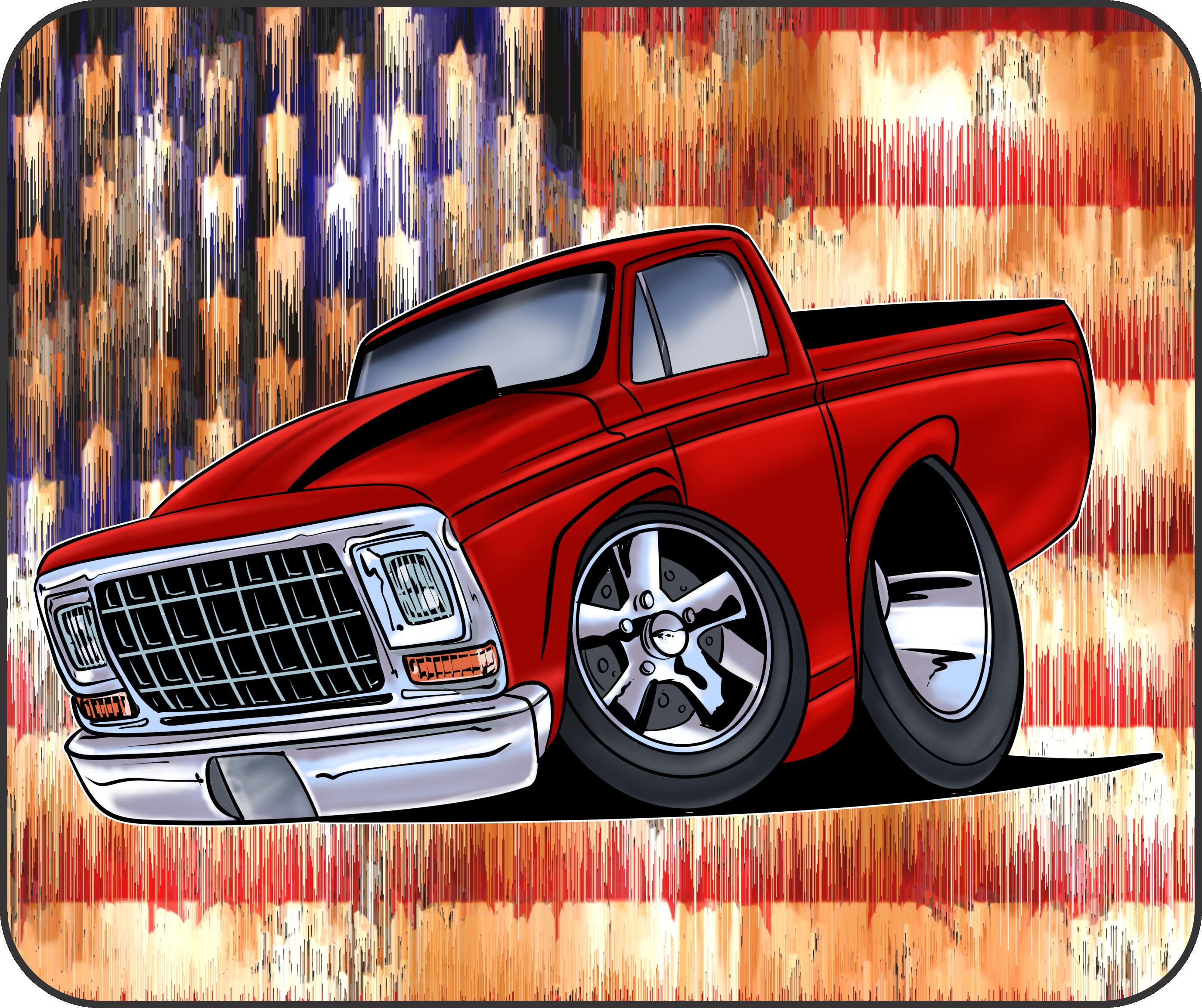 Cartoon F150 on Flag Mouse Pad RM0007 - Etsy