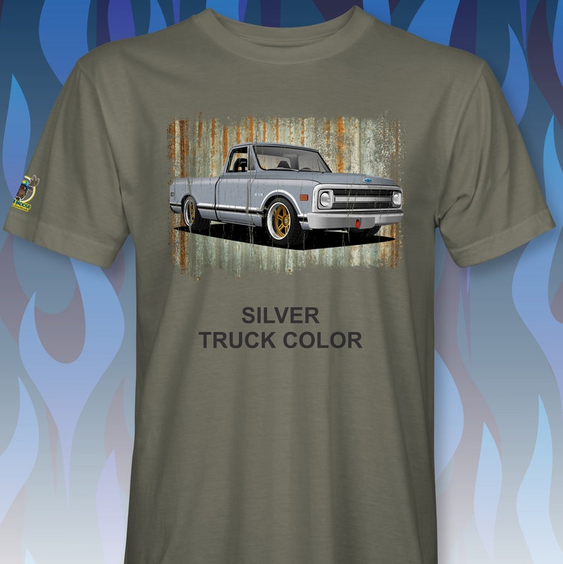 Distressed C10 on Rusty Metal Background T-shirt You Choose Truck Color ...