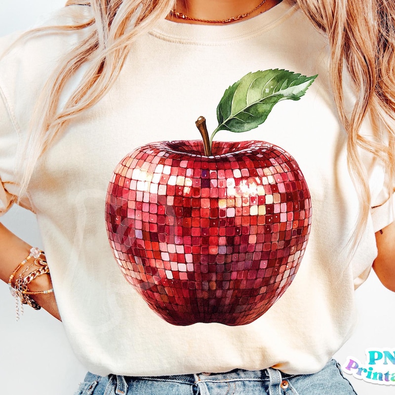 Disco Ball Print Apple - Etsy