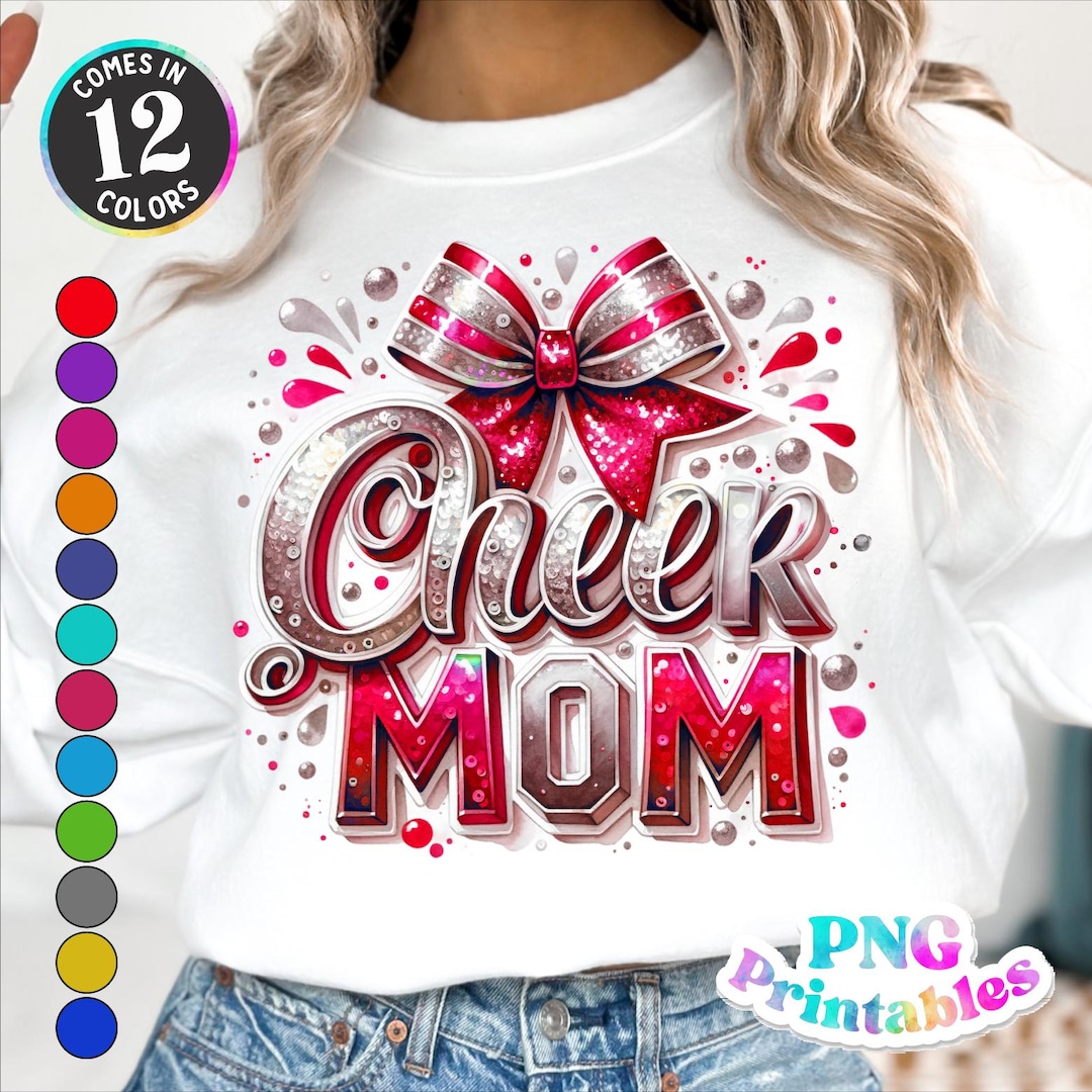 Sequin Cheer Mom Png - Cheer Png - Print File - Sublimation Design ...