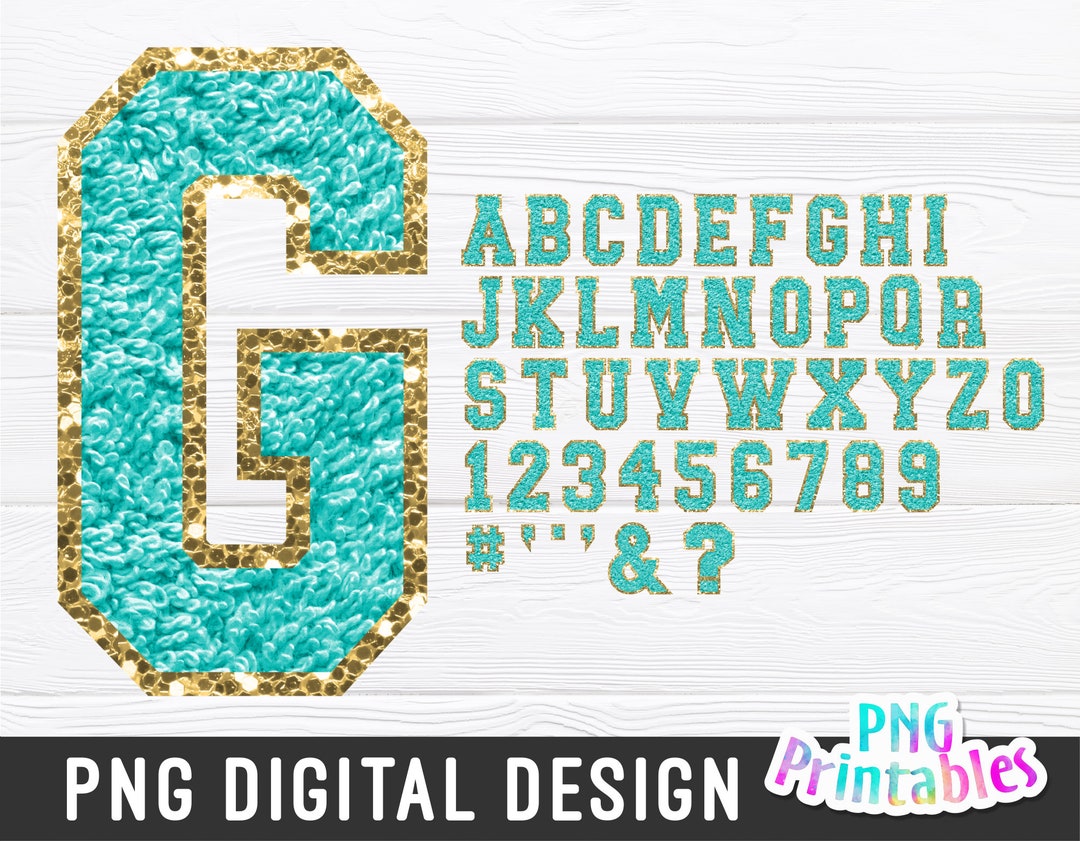 Chenille Alphabet Png - Mint Alphabet - Png Print File for Sublimation ...