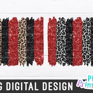Glitter and Leopard Print Brush Strokes Bundle Png - Paint Strokes Png ...
