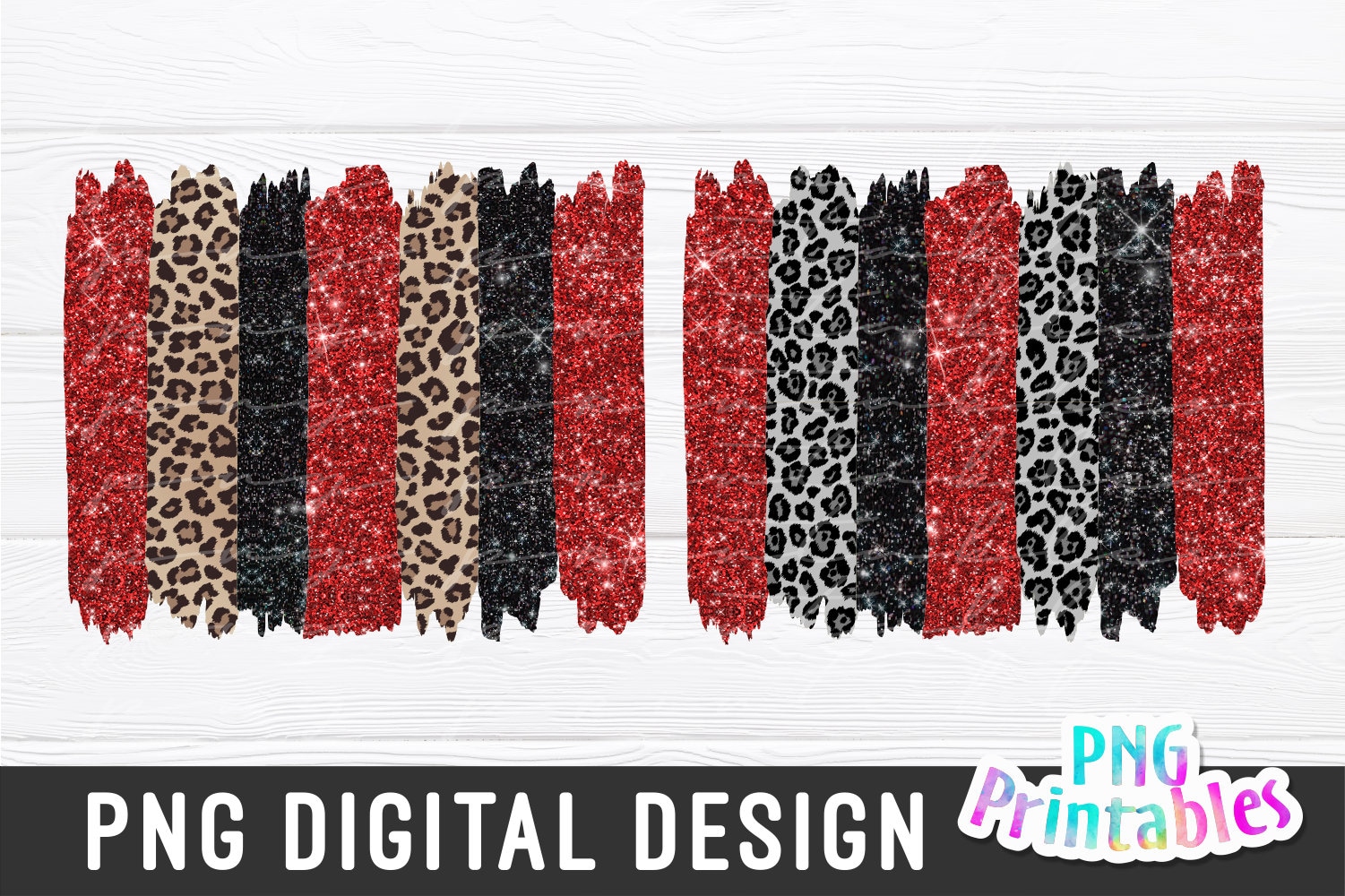 Glitter and Leopard Print Brush Strokes Bundle Png - Paint Strokes Png ...