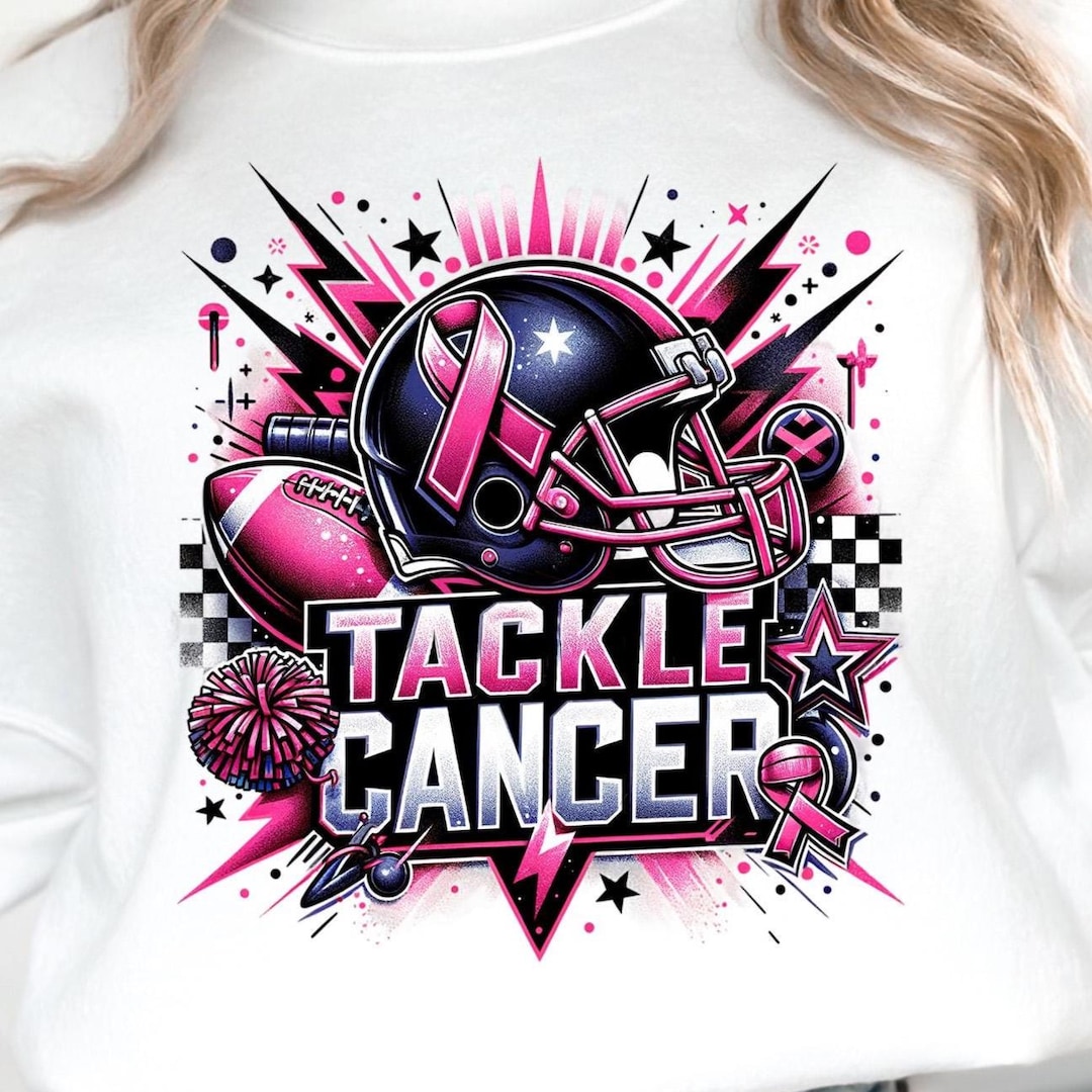 Tackle Cancer Football Pink and Navy Png - Football Png - Print File ...