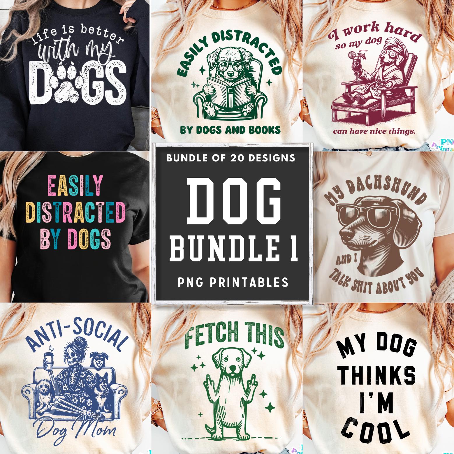 Funny Dog Png Bundle - Print File - Funny Dog Sublimation Design Bundle ...