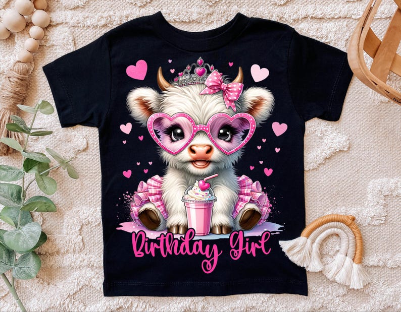 Birthday Png - Highland Cow Birthday Png - Print File - Birthday Girl ...