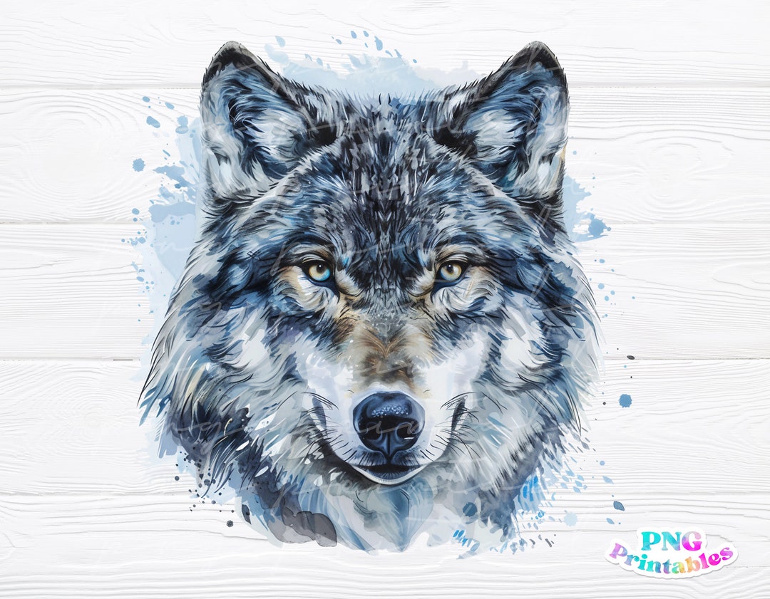 Watercolor Wolf Png Wolf Png Print File Shirt Png Sublimation Design ...
