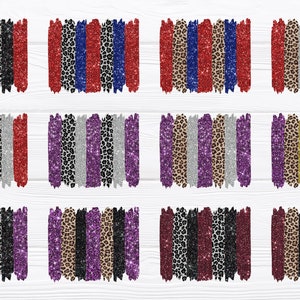 Glitter and Leopard Print Brush Strokes Bundle Png - Paint Strokes Png ...