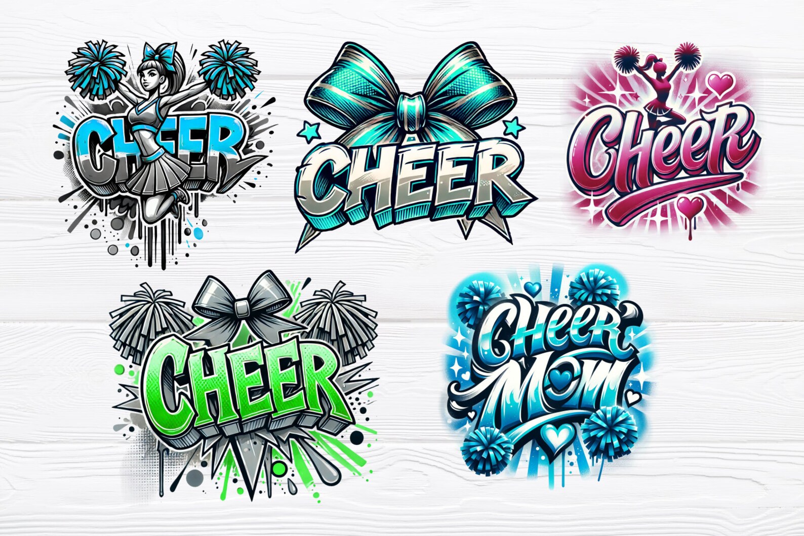 Cheer Png Bundle - Airbrushed Cheer Png Bundle - Print File ...
