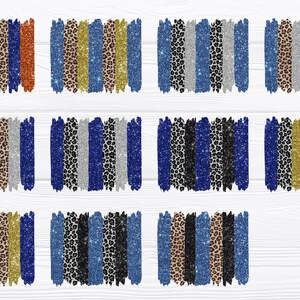 Glitter and Leopard Print Brush Strokes Bundle Png - Paint Strokes Png ...