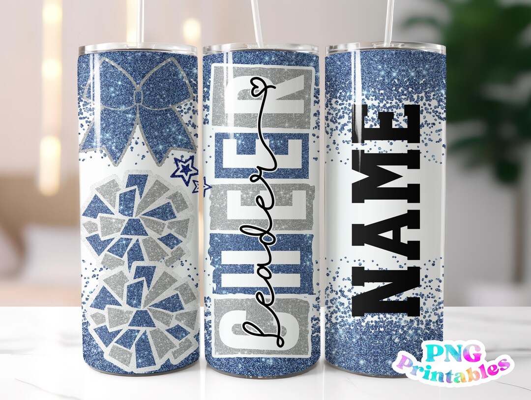 Cheer Glitter 20 Oz Skinny Tumbler Png Design - Cheerleader Sublimation ...