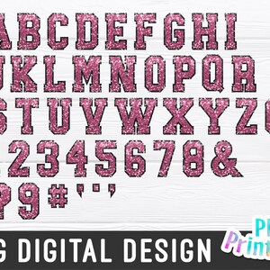 Sequin Sport Alphabet Png - Pink and Black Alphabet - Png Print File ...