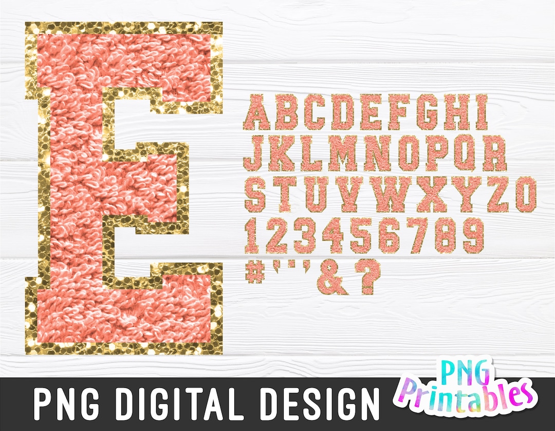 Chenille Alphabet Png - Peach Alphabet - Png Print File for Sublimation ...