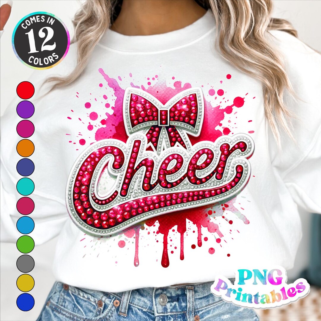 Cheer Png - Sequin Cheer Png - Print File - Glitter Cheer Sublimation ...