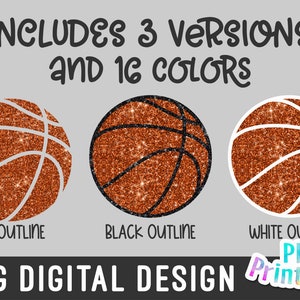 Glitter Basketball Png Bundle - Basketball Png - Print File - Glitter ...