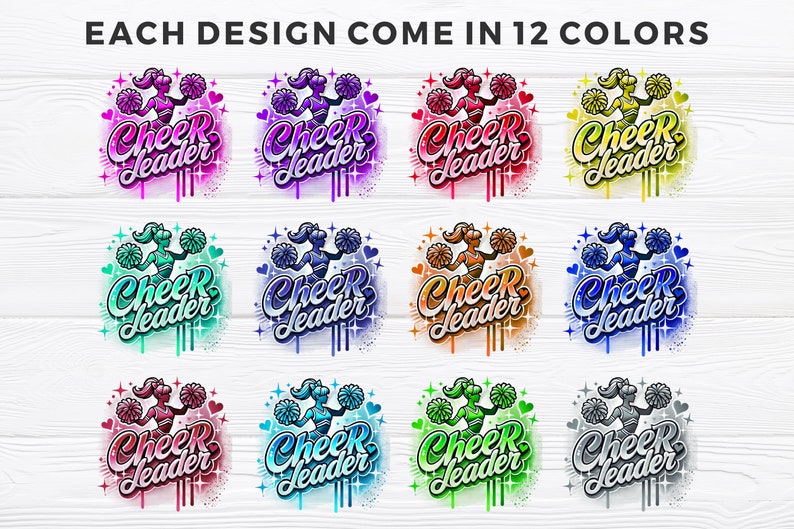 Cheer Png Bundle - Airbrushed Cheer Png Bundle - Print File ...