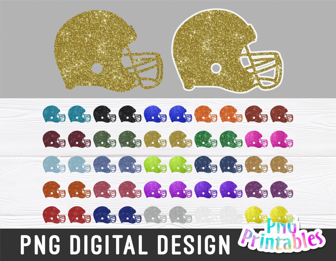 Glitter Football Helmets Png Bundle - Football Png - Print File ...