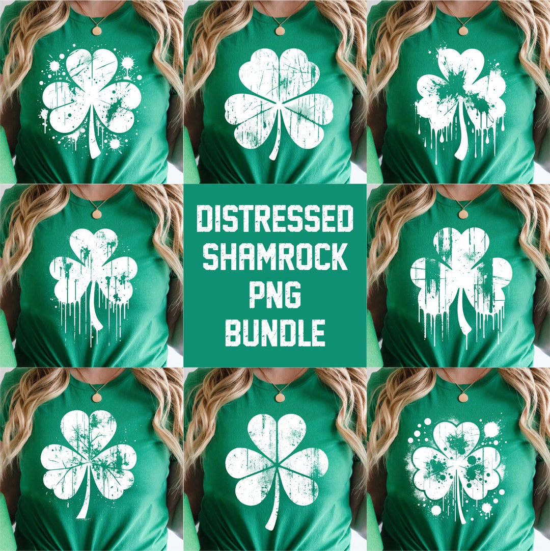 Distressed Shamrock Bundle Png - Png St. Patrick's Day Bundle - Print ...