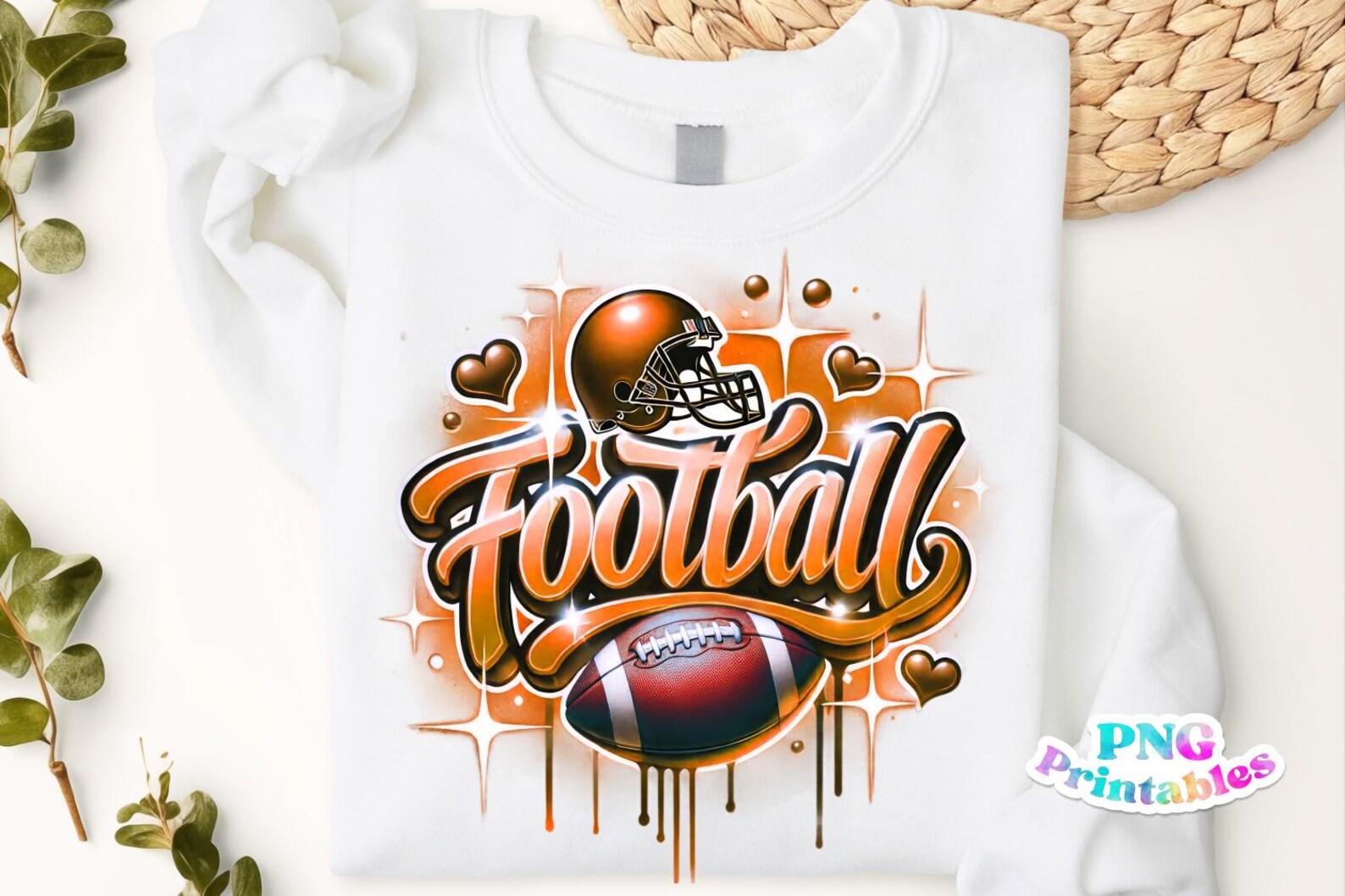 Football Png - Football Airbrushed Png - Print File - Sublimation ...