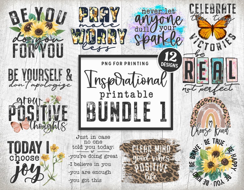 Inspirational Bundle 1 Png Inspirational Png Bundle Print - Etsy