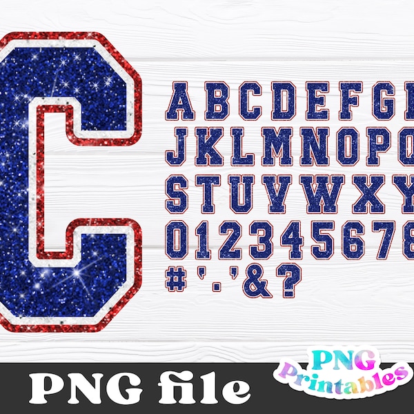 Red White and Blue Letters - Etsy