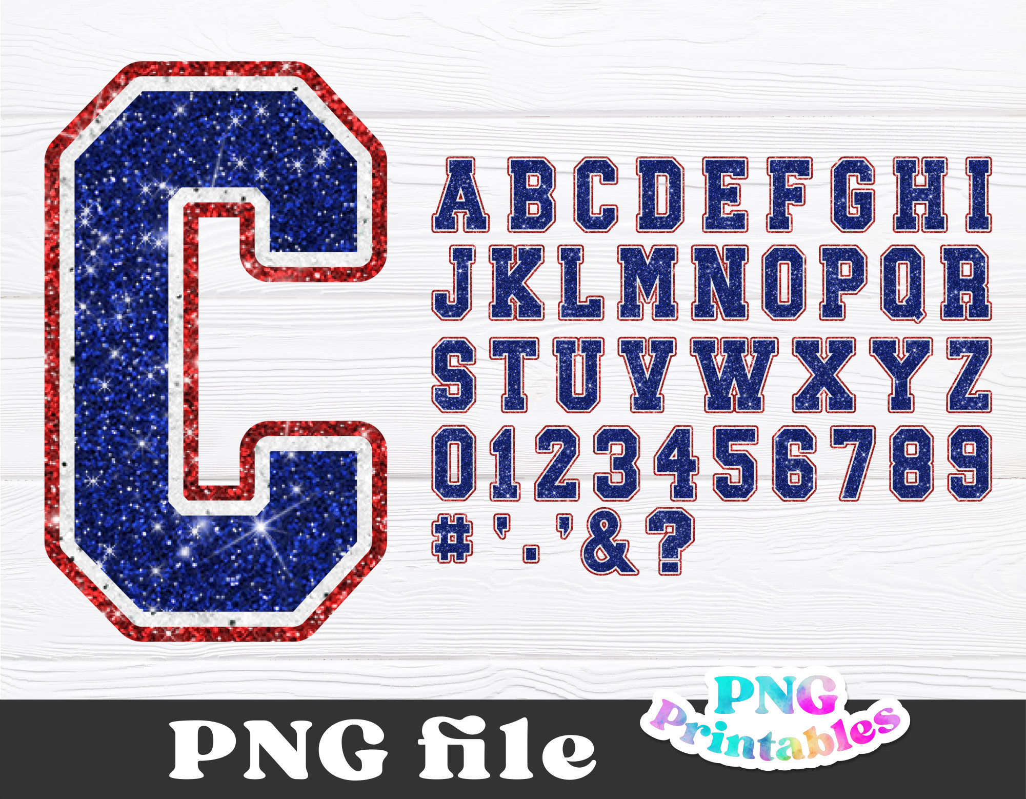 Red White And Blue Font
