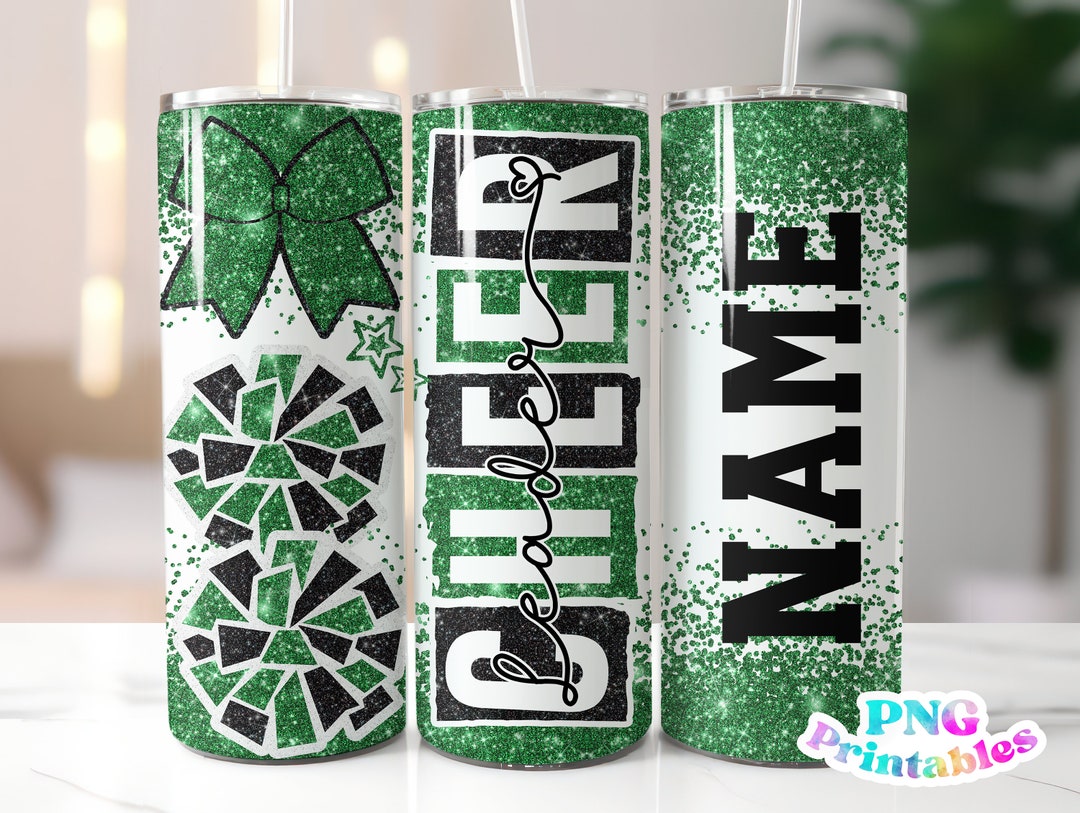 Cheer Glitter 20 Oz Skinny Tumbler Png Design - Cheerleader Sublimation ...