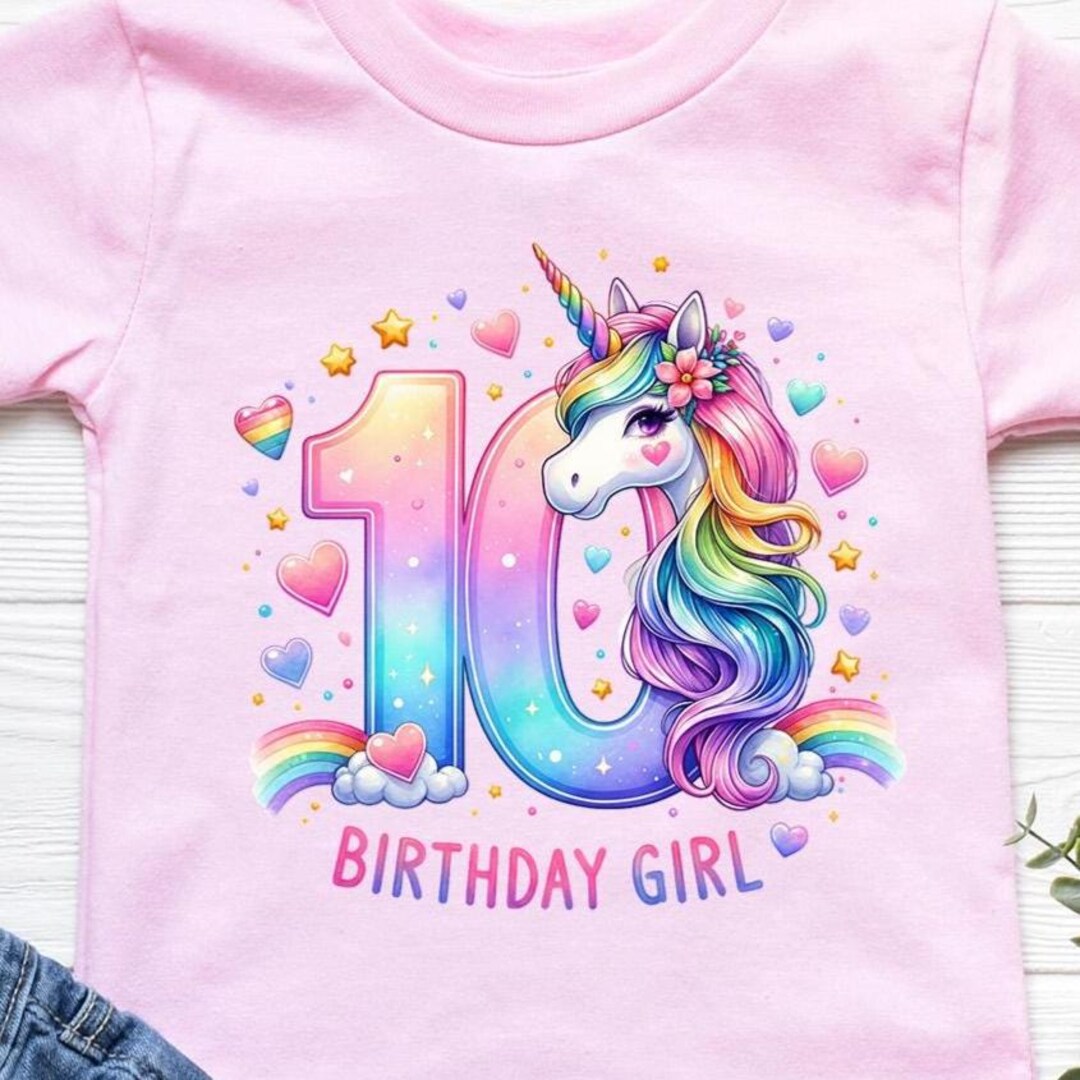 Birthday Girl Tenth Birthday Png - Unicorn Birthday Png - Print File ...