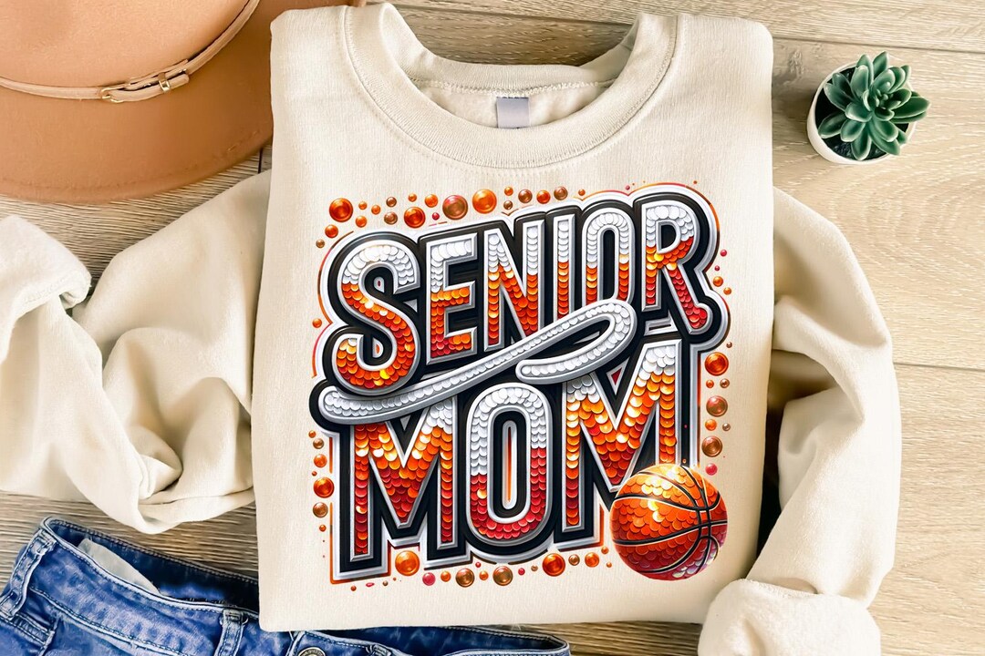 Senior Mom Basketball Png Basketball Png Print File Glitter and Sequins ...