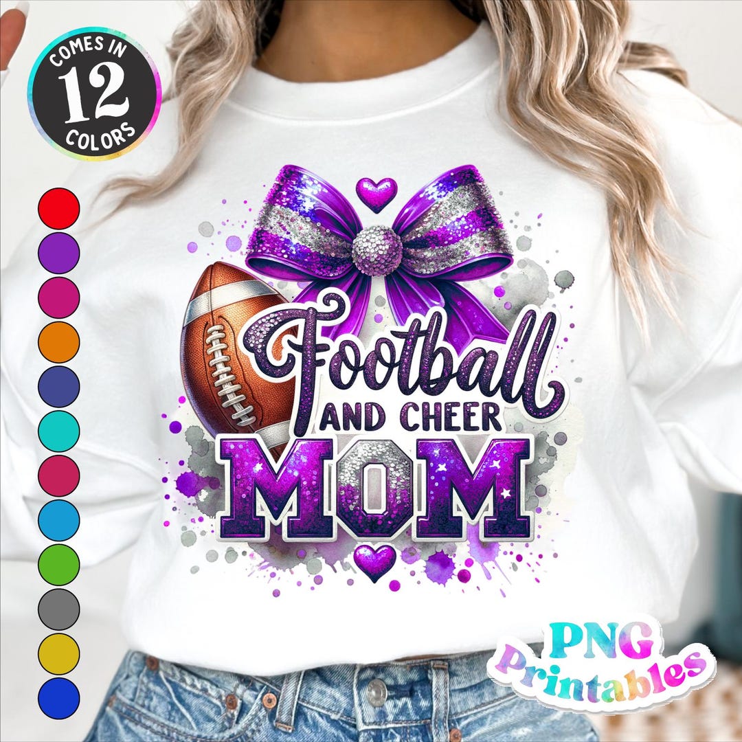 Football and Cheer Png - Sequin Football Png - Print File - Glitter ...