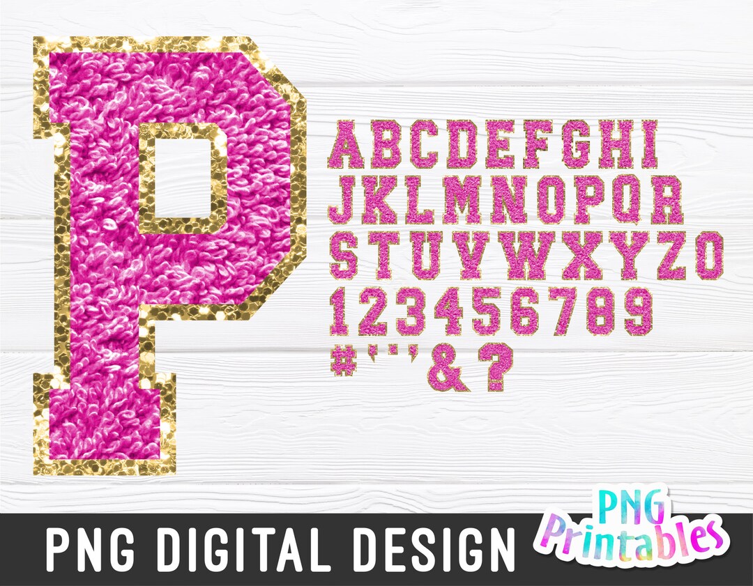 Chenille Alphabet Png - Hot Pink Alphabet - Png Print File for ...