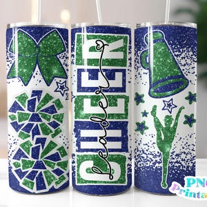 Cheer Glitter 20 Oz Skinny Tumbler Png Design - Cheerleader Sublimation ...