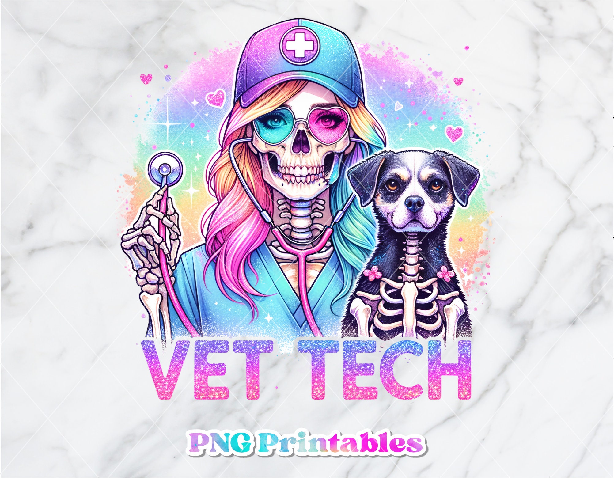 Vet Tech Skeleton Png - Occupation Png - Print File - Vet Tech ...