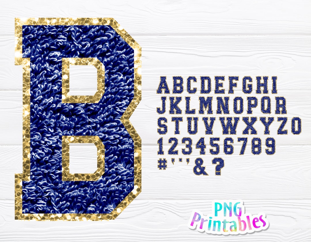 Chenille Alphabet Png - Royal Blue Alphabet - Png Print File for ...