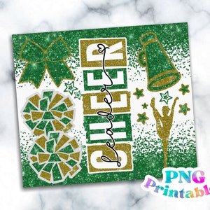 Cheer Glitter 20 Oz Skinny Tumbler Png Design - Cheerleader Sublimation ...