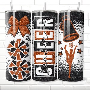Cheer Glitter 20 Oz Skinny Tumbler Png Design - Cheerleader Sublimation ...