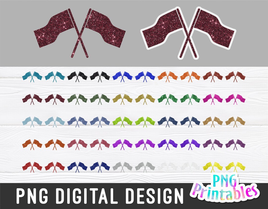 Glitter Color Guard Flags Png Bundle - Color Guard Png - Print File ...