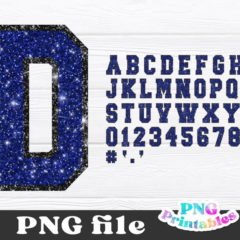 Sports Glitter Fonts Blue - Etsy