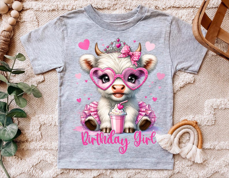Birthday Png - Highland Cow Birthday Png - Print File - Birthday Girl ...