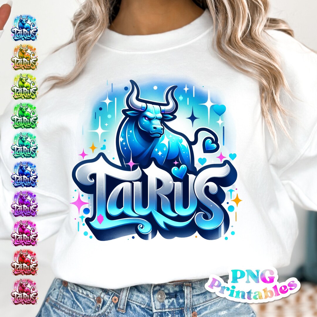 Taurus Png Zodiac Png Print File Sublimation Design Horoscope Png ...